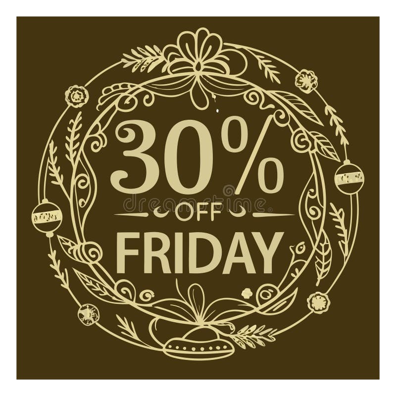 Black friday 30 off stock vector. Illustration of brochure - 340241293