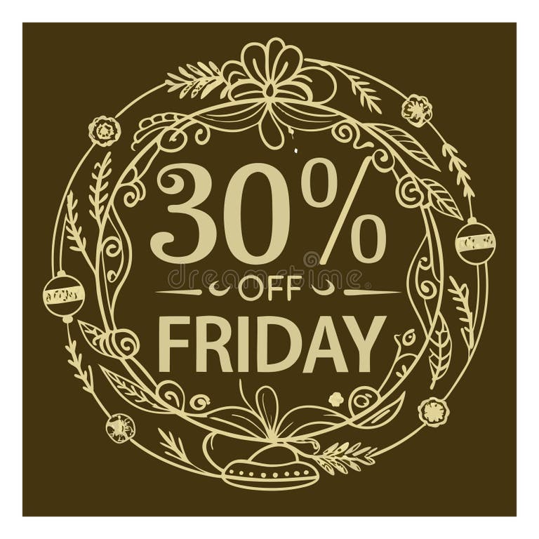 Black friday 30 off stock vector. Illustration of brochure - 340241293