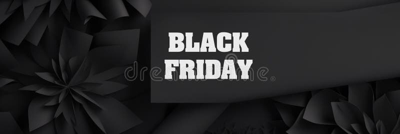 Black Friday Paper Banner. Wide Panoramic Header. Stock Image - Image ...