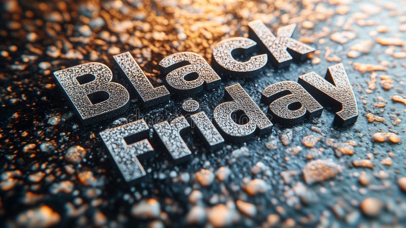 Black Friday Promotional Letters Reflecting Light with a Textured ...