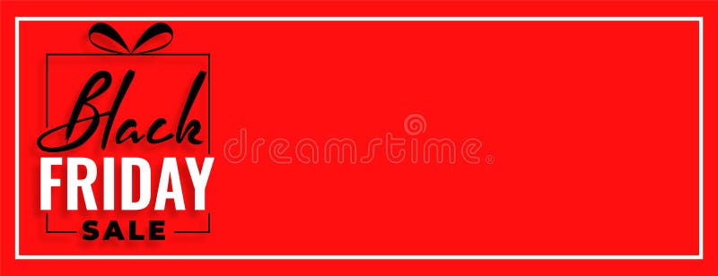 Black Friday Red Sale Wide Banner Design Stock Vector - Illustration of ...