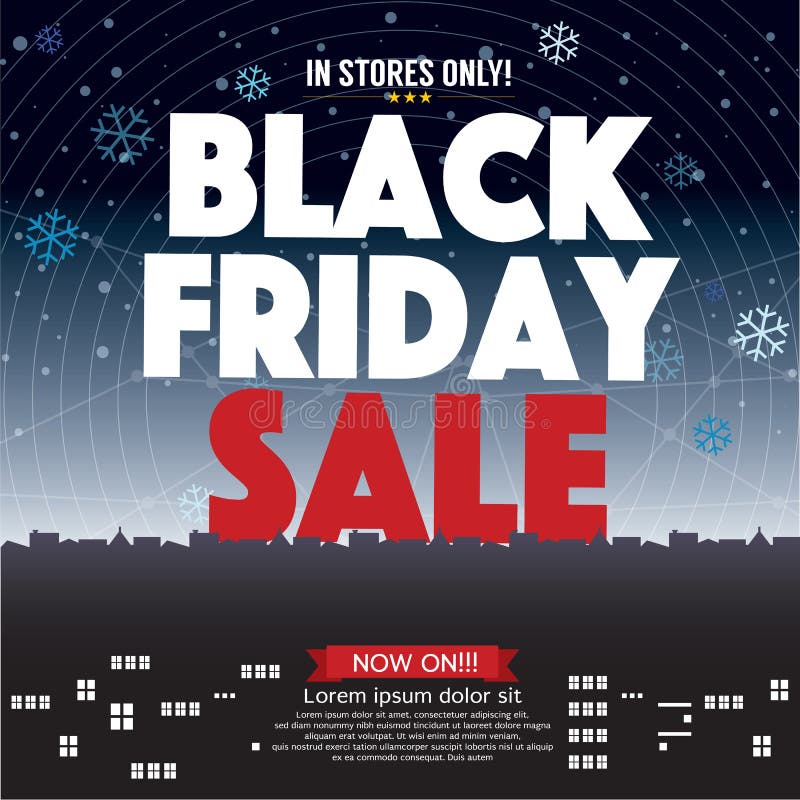 Black Friday Sale Banner Winter Concept Poster Vector Stock Vector ...