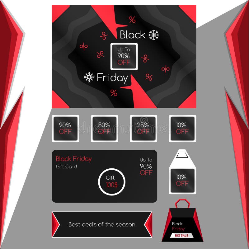 Black Friday Sale Discount Pack Stock Vector - Illustration of promo ...