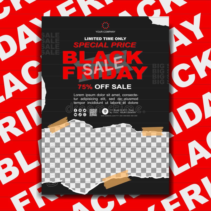 Black Friday Sale with Discount Poster Template Design Stock ...
