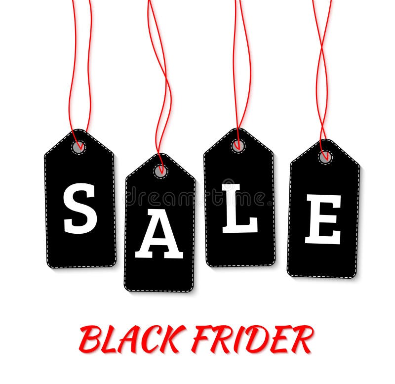 Black Friday Sale Labels on White Background Vector Stock Vector ...