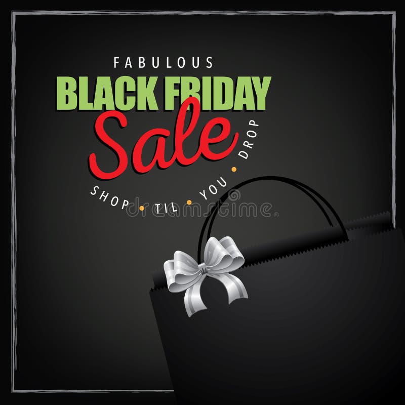 Black Friday Sale Marketing Layout Green Red Stock Vector ...
