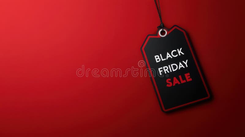 Black Friday Sale Tag Isolated on Transparent Red Background. Stock ...