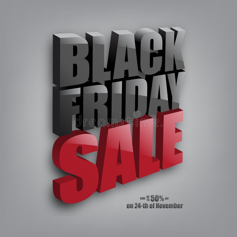 Black Friday Sale Text on Gray Background. Vector Illustration. Black ...