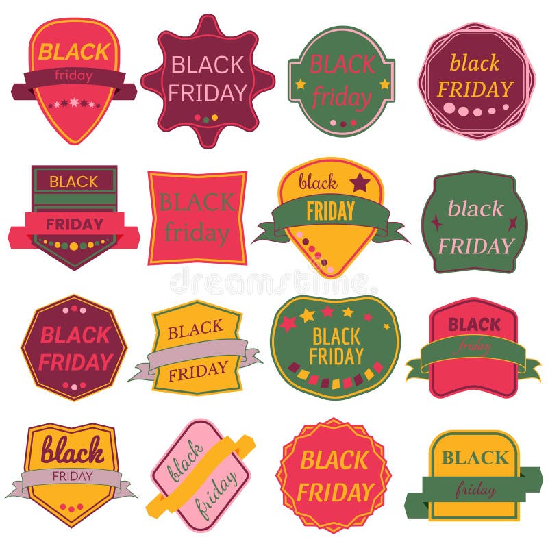 Black Friday Sale Vector Badges and Labels. Stock Vector - Illustration ...