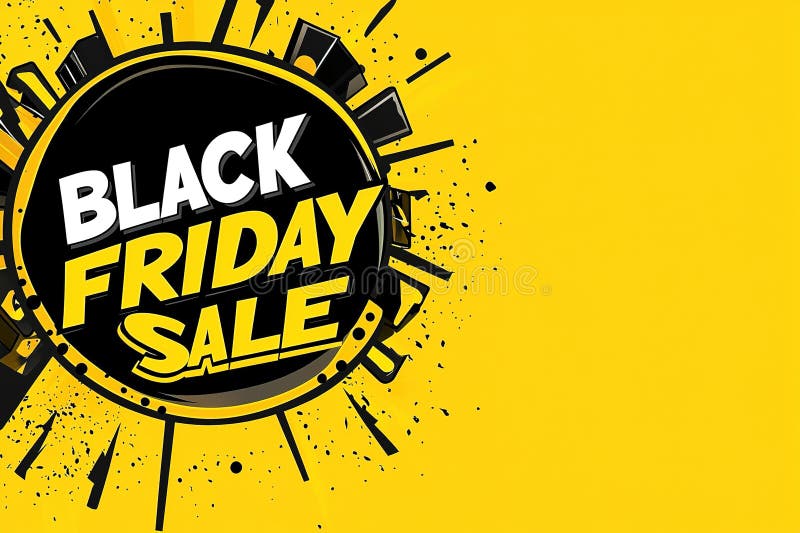 Black Friday Sale Yellow Banner. Web Banner Design with Text BLACK ...