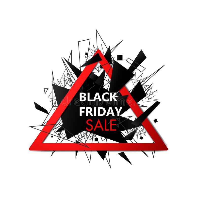 Black Friday Sales Banner with Lines and Triangles . Connection Concept ...