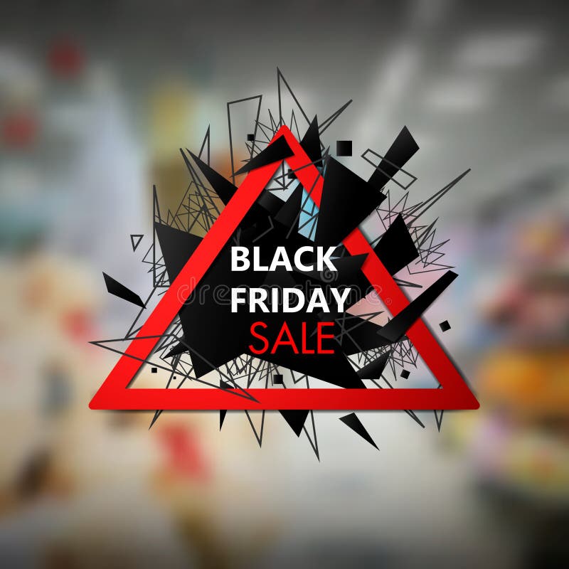 Black Friday Sales Banner with Lines and Triangles Stock Vector ...