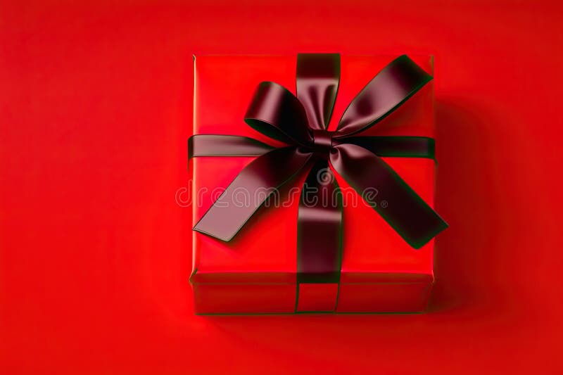 Black Friday Sales. Big Red Box Top View Generative AI Stock Photo ...