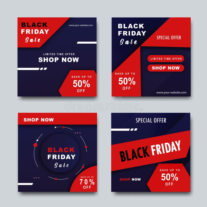 Black Friday Social Media Post Design Template Stock Vector ...