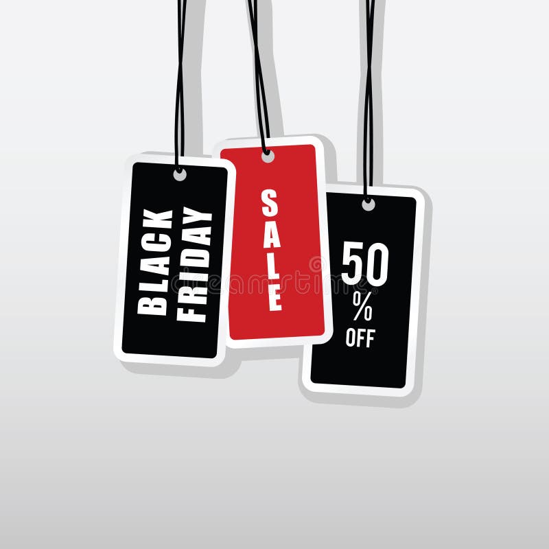 Black Friday Tag Set in Color Illustration Stock Vector - Illustration ...