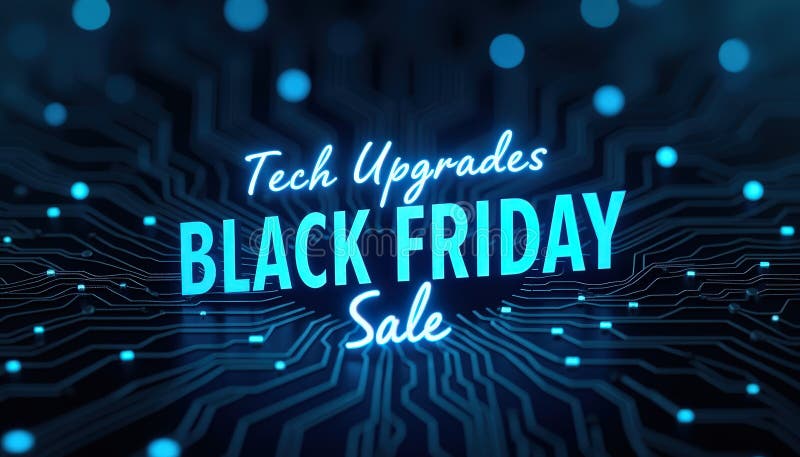 Black Friday Tech Upgrade Sale - Circuit Board Background. Stock ...