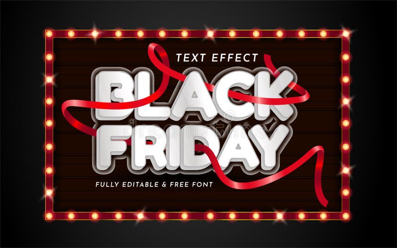 Black Friday Text Effect with Bold Editable 3d Style Stock Vector ...