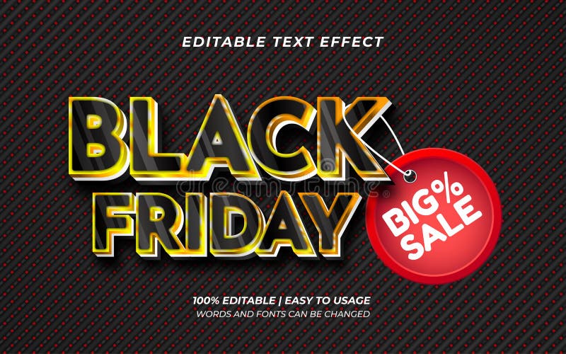Black Friday Text Effect with Bold Editable Style Stock Vector ...