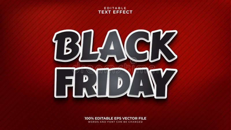 Black Friday Text Effect, Editable Text Effect Stock Vector ...