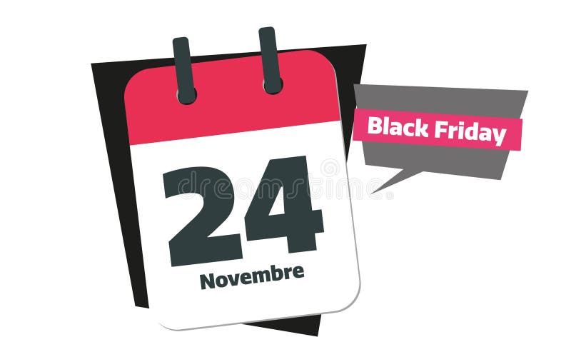 Black Friday 24 Th - France Calendar Design Element Stock Vector ...