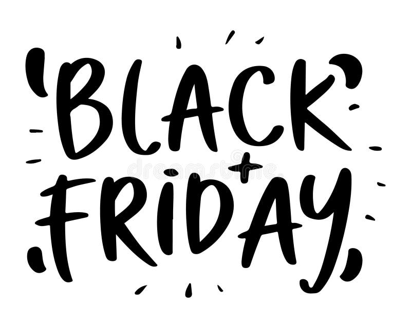 Black Friday Typographic Design Handwriting on White Background Vector ...