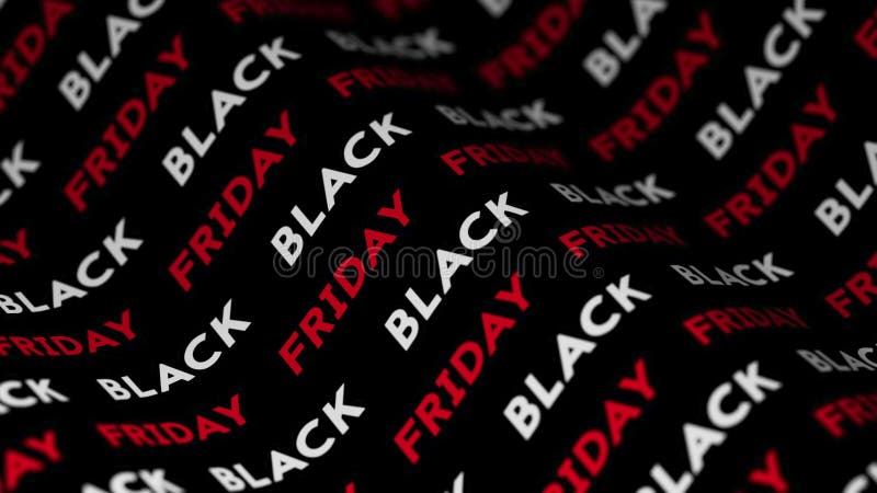 Black Friday Wave Text Motion Loop Background with Shallow Focus. 3d ...
