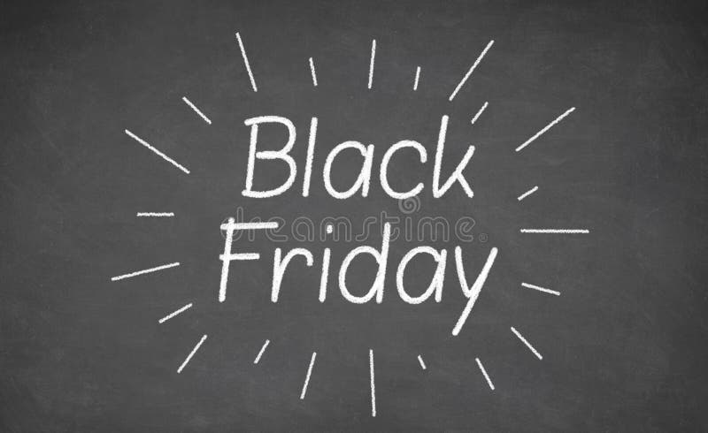 Black Friday Written with Chalk on Blackboard Stock Illustration ...