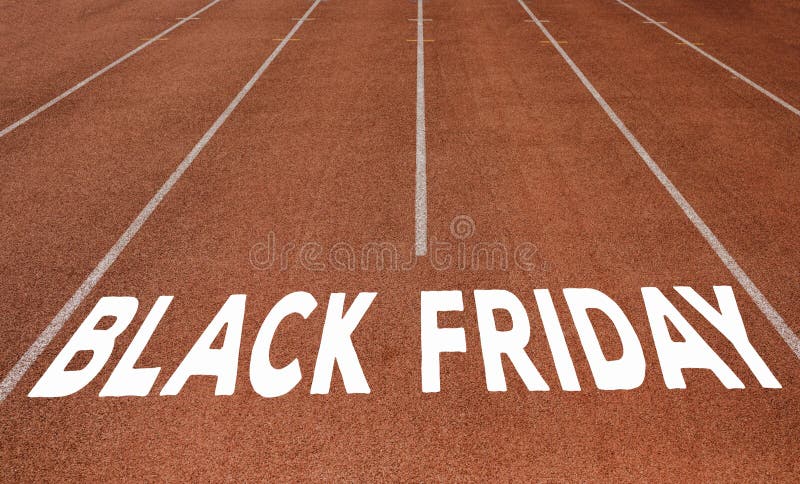 Black Friday Written on Running Track, New Concept on Running Track ...