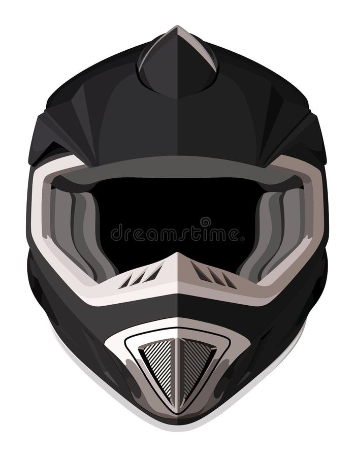 Black front helmet stock vector. Illustration of isolated - 61670352