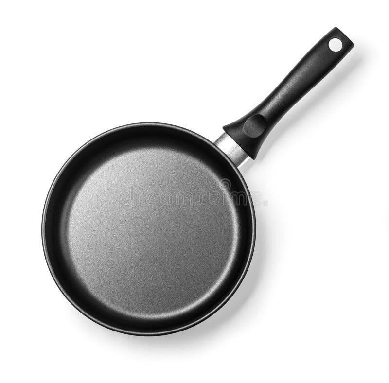 Black frying pan isolated stock photo. Image of healthy - 128372032