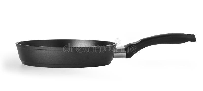 Black Frying Pan Isolated on White Background Stock Image - Image of ...