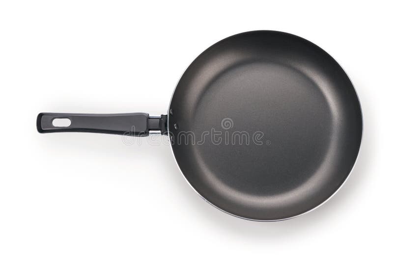 Black Frying Pan Isolated on White with Clipping Path Stock Image ...