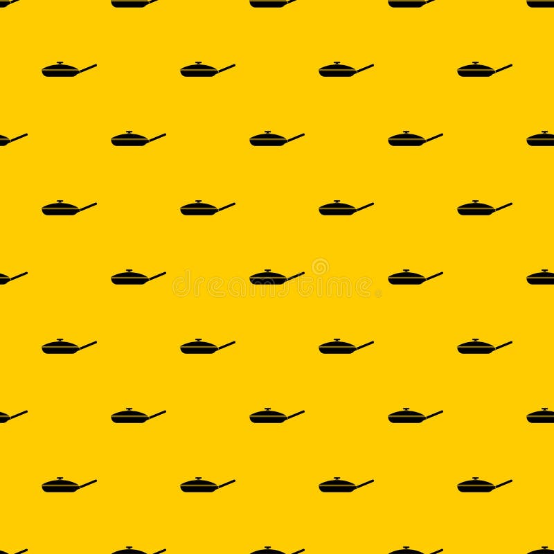 Black Frying Pan Pattern Vector Stock Vector - Illustration of dinner ...