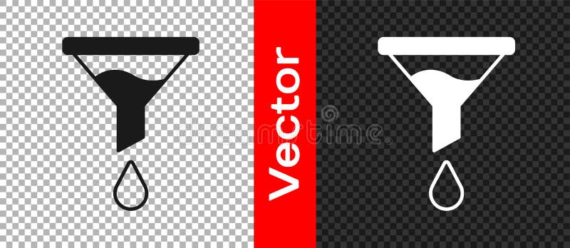 Black Funnel or Filter Icon Isolated on Transparent Background. Vector ...