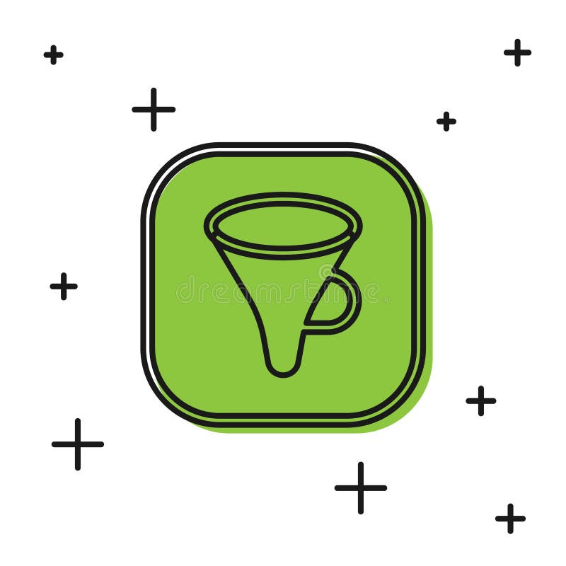 Black Funnel or Filter Icon Isolated on Transparent Background. Vector ...
