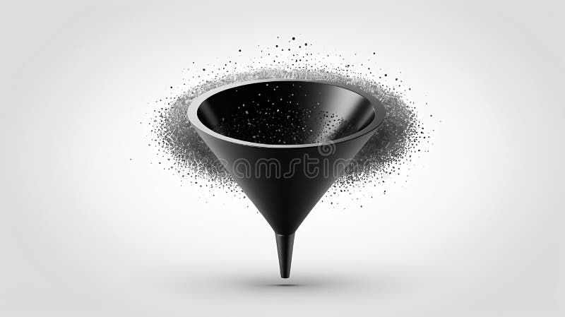 Black Funnel with Particles Stock Illustration - Illustration of ...