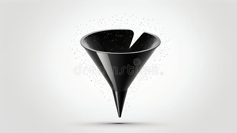 Black Funnel with Particles Stock Illustration - Illustration of ...