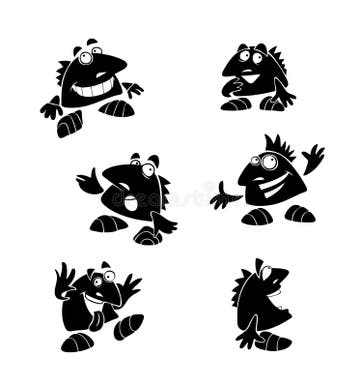 Black funny cartoon stock vector. Illustration of exclaim - 18386418