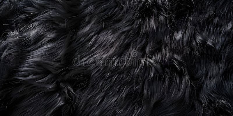 Black Fur Texture Pattern Background - Ai Generated Stock Illustration ...