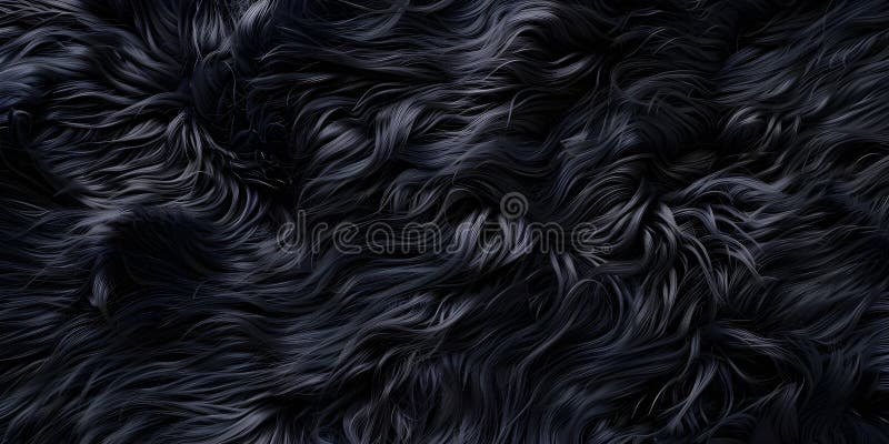 Black Fur Texture Pattern Background - Ai Generated Stock Illustration ...
