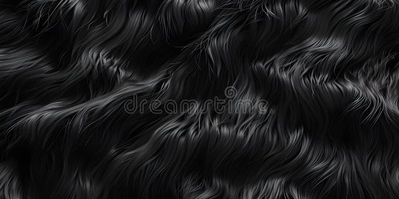 Black Fur Texture Pattern Background - Ai Generated Stock Illustration ...
