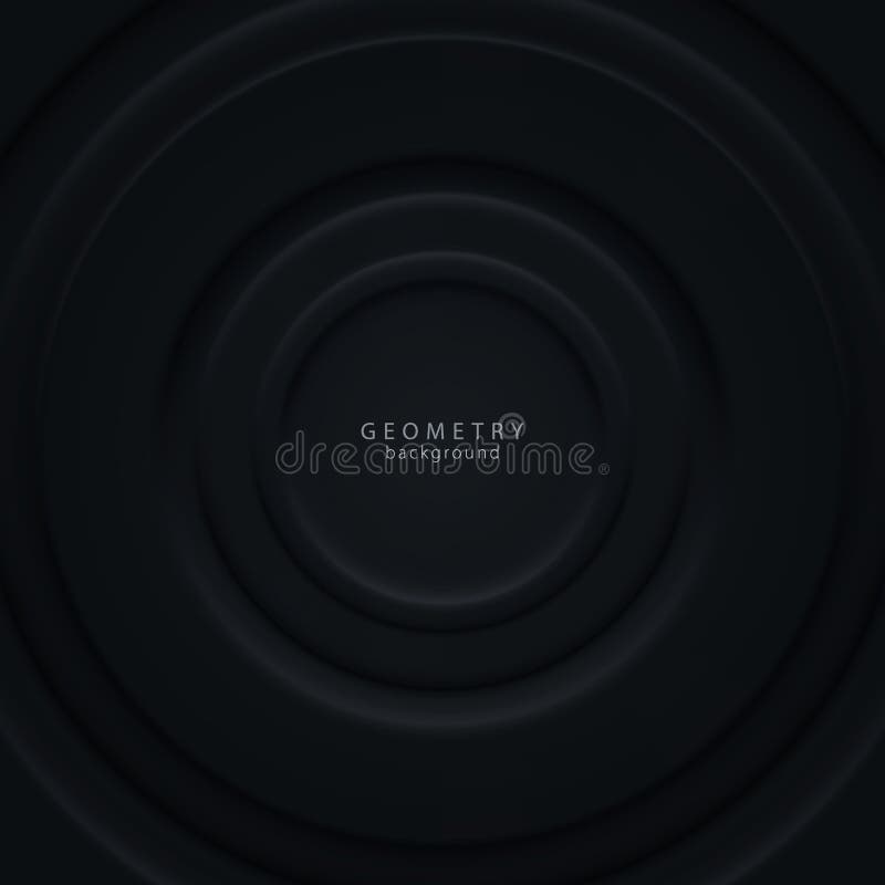 Black Futuristic Circle Background in Neomorphism Style. Geometric ...