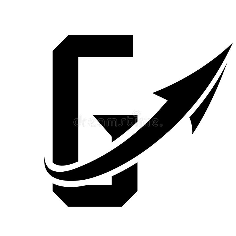 Black Futuristic Letter G Icon with an Arrow Stock Vector ...
