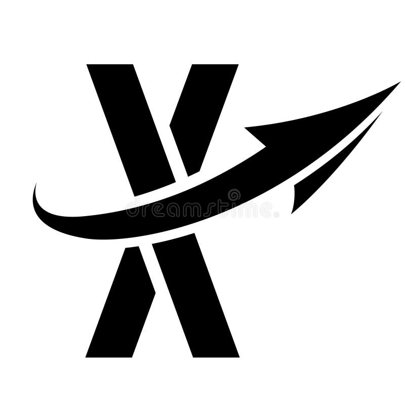 Black Futuristic Letter X Icon with an Arrow Stock Vector ...