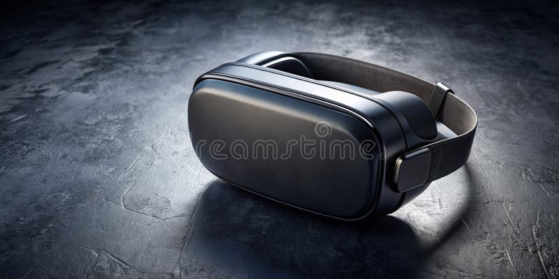 Black Futuristic VR Headset on a Dark Textured Surface AI-Generated ...