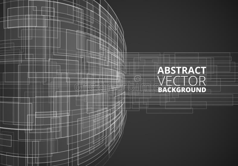 Black Futuristic Wire stock vector. Illustration of future - 70666736