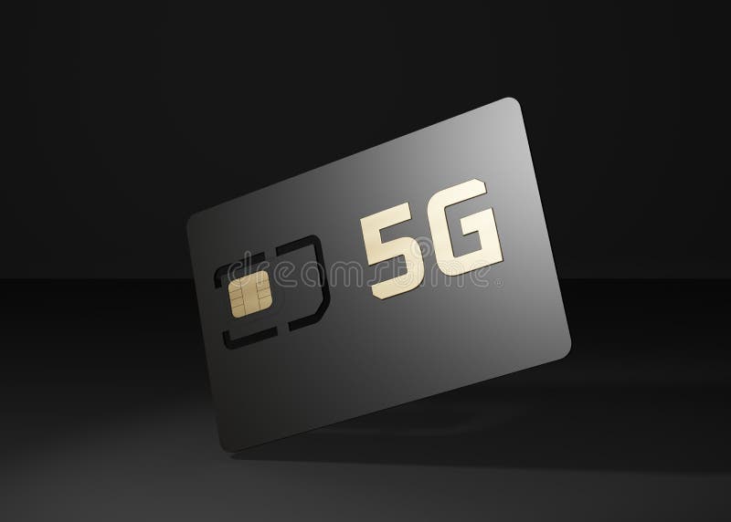 Black 5g Sim Card. 3d Illustration Stock Illustration - Illustration of ...