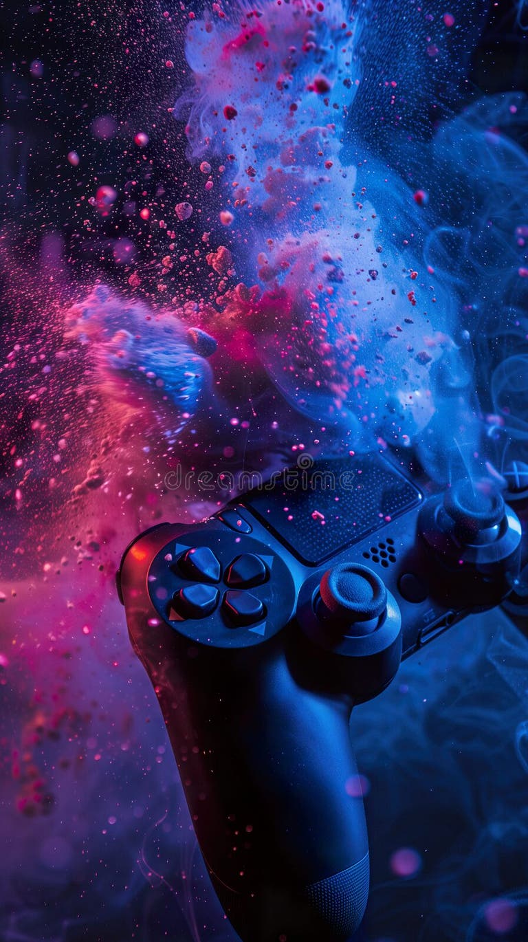 Controller Paint Explosion Black Backgound Stock Photos - Free ...