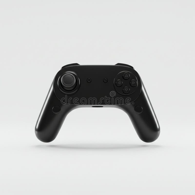 Black Game Controller with Ergonomic Design, Featuring a Left Analog ...