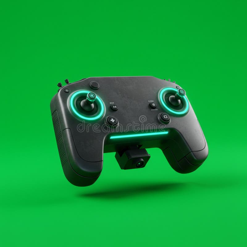 Black Game Controller with Ergonomic Design, Featuring Two Joysticks ...